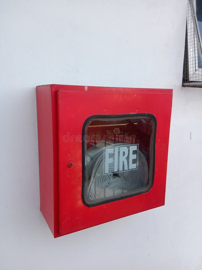 Fire Safety Hose Pipe Box stock image. Image of sign - 253958753