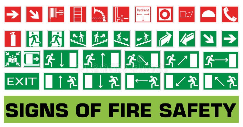 Fire Safety Icon Set. Vector Illustration Stock Vector - Illustration ...