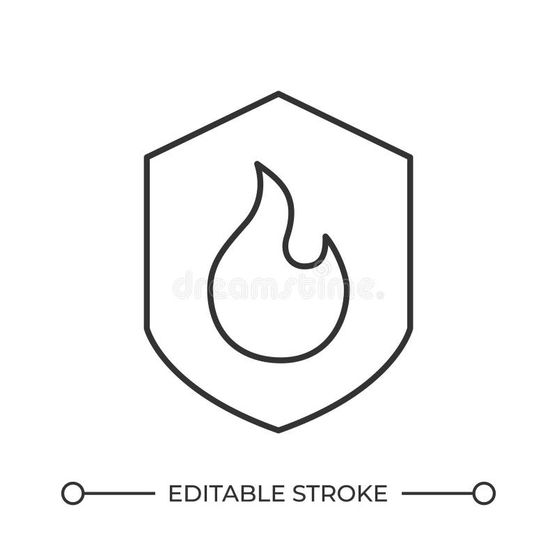 Fire safety line icon stock illustration. Illustration of hazard ...