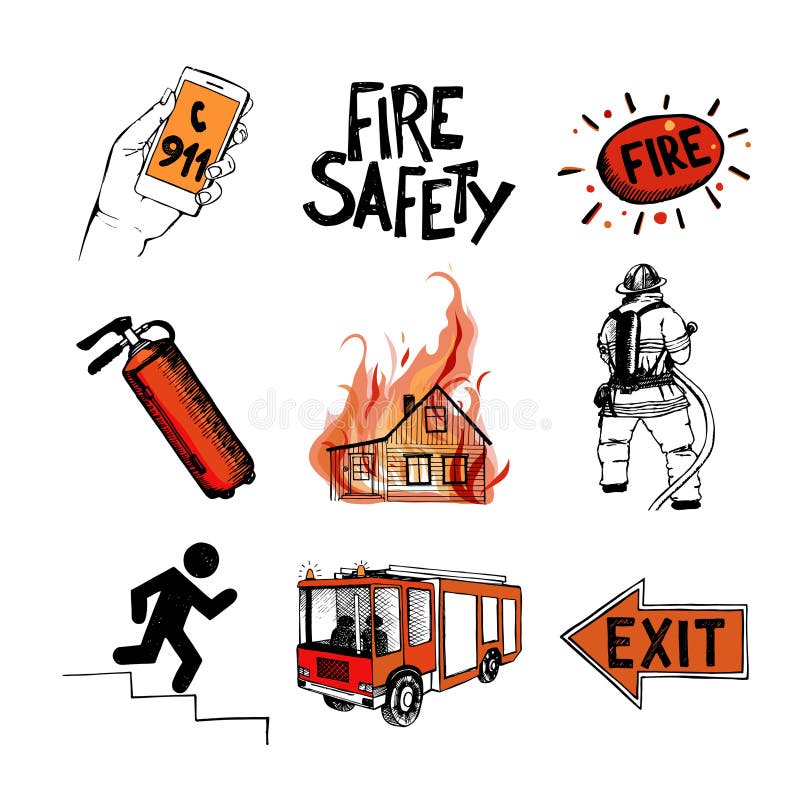 Burn Safety Cartoon 482 Fire Safety Cartoon Stock Photos Free