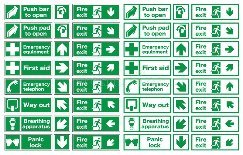 Set of Fire Safety Signs. Collection of Warning Signs. Fire Danger ...