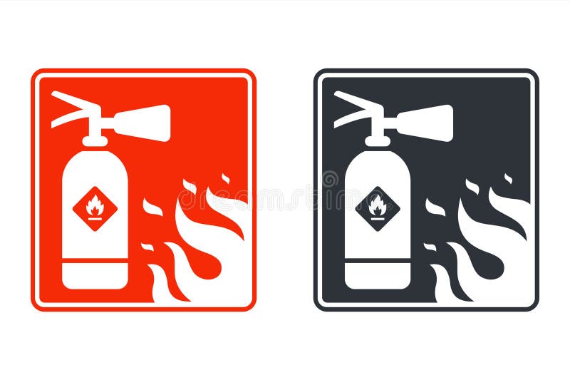 Fire Safety Sticker. Extinguish Fire with Fire Extinguisher Stock ...