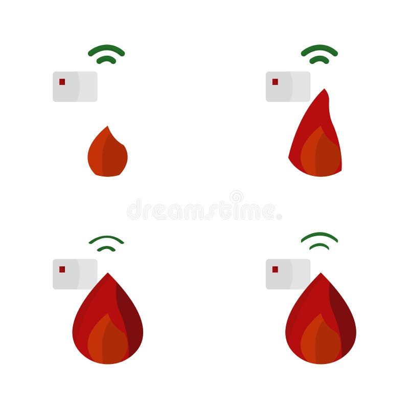 Fire Safety System Icon, Flame, Vector Illustration Stock Vector ...