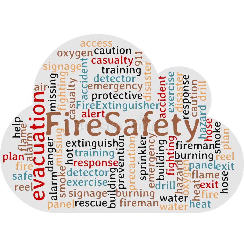 Fire safety word cloud stock illustration. Illustration of diagram ...
