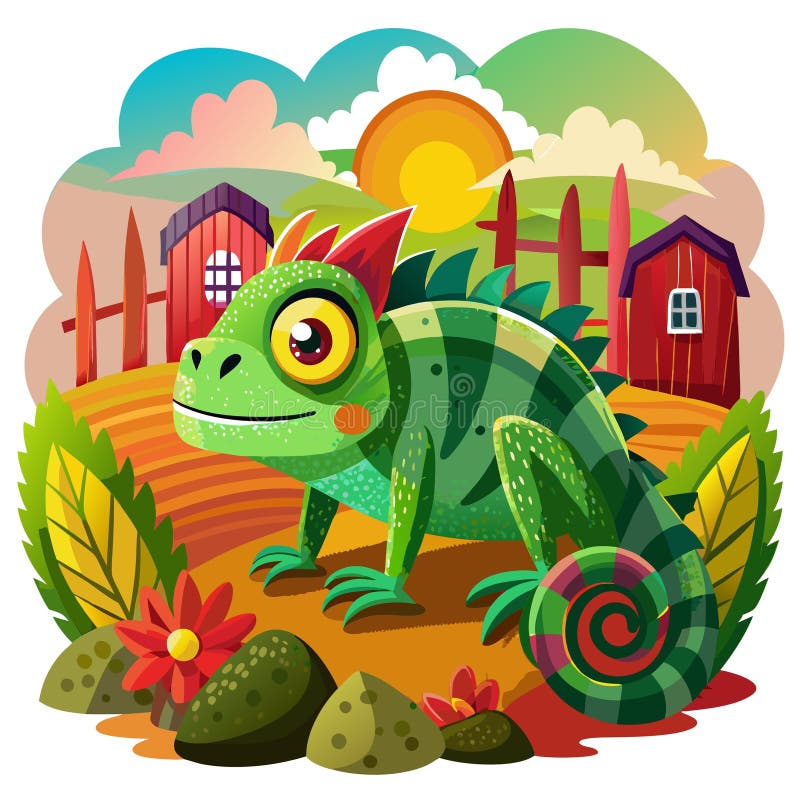 Fire Salamander Lizard Hostile Angry Jungle Vector Stock Illustration ...