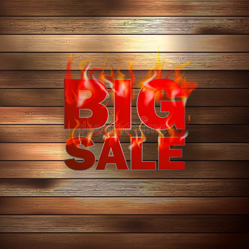 Fire Sale Text Illustration Stock Vector - Illustration of engulfed ...