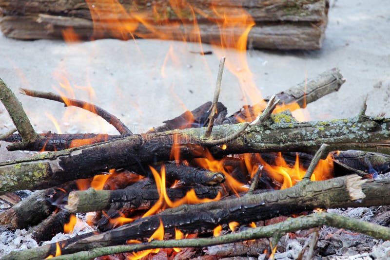 Fire in sand stock photo. Image of making, dust, fire - 123072890