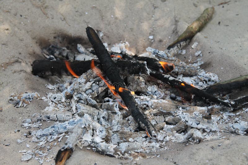 Fire in sand stock photo. Image of making, dust, fire - 123072890