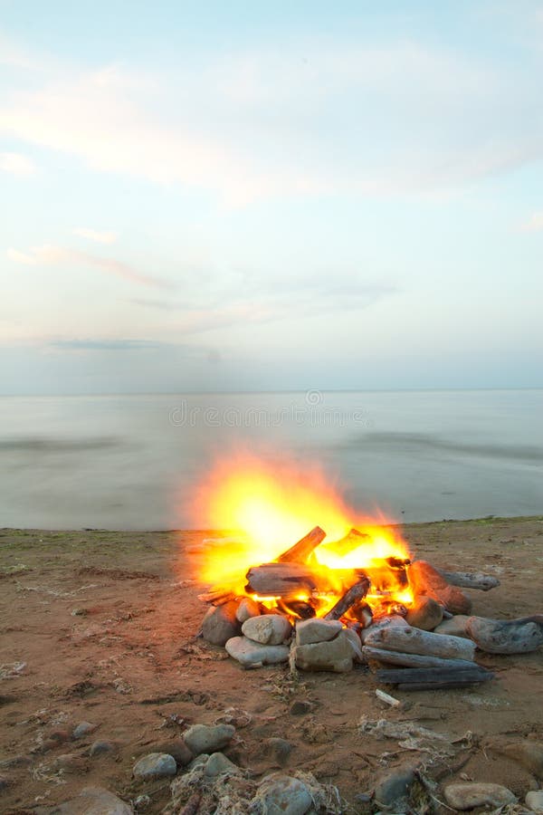Fire at sea stock photo. Image of black, nature, bonfire - 43284960