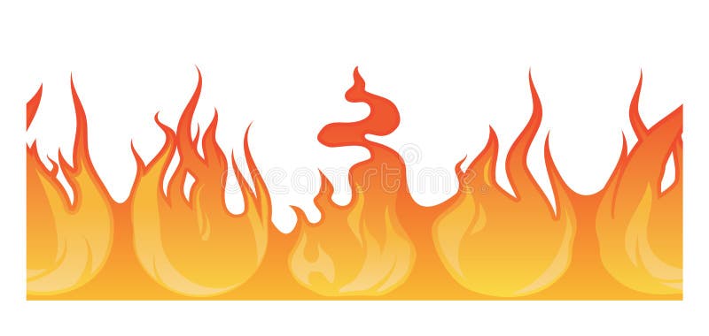 Fire Seamless Horizontal Pattern. Cartoon Flame Border Stock Vector ...