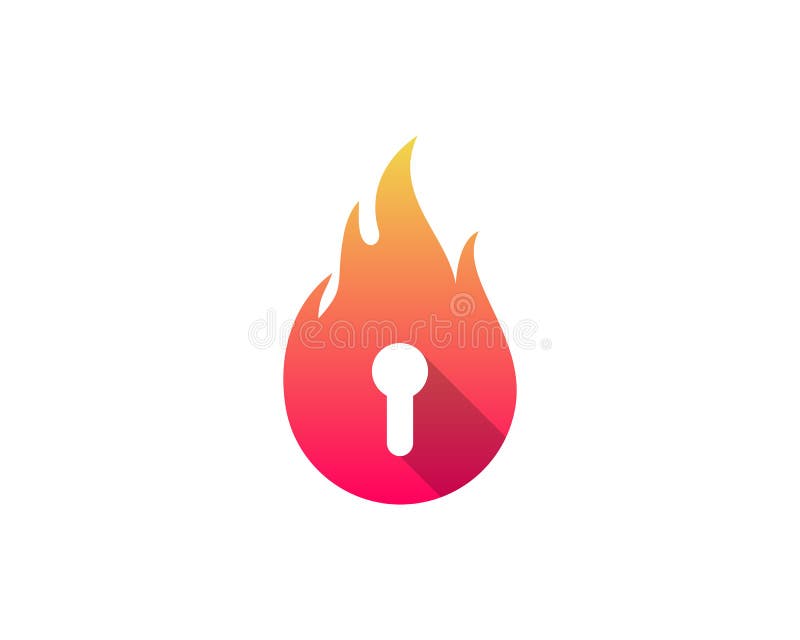 Fire Lock Logo Icon Design stock vector. Illustration of design - 126592120