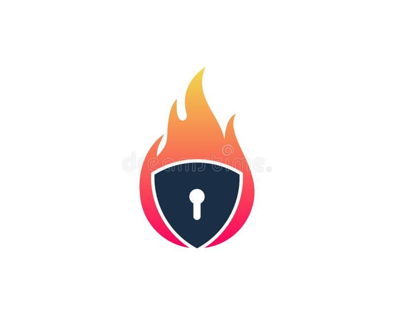 Fire Security Icon Logo Design Element Stock Vector - Illustration of ...