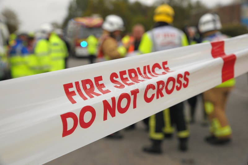Fire service do not cross editorial photo. Image of british - 24636176