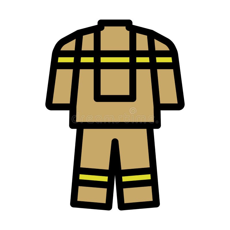 Fire Service Uniform Icon stock vector. Illustration of occupation ...
