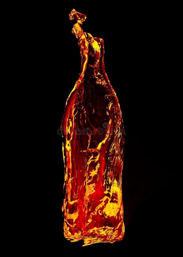 Fire in the Shape of a Bottle Stock Image - Image of abstract, energy ...