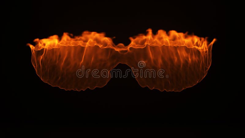 Fire Shaped Glasses Isolated on Black Stock Illustration - Illustration ...