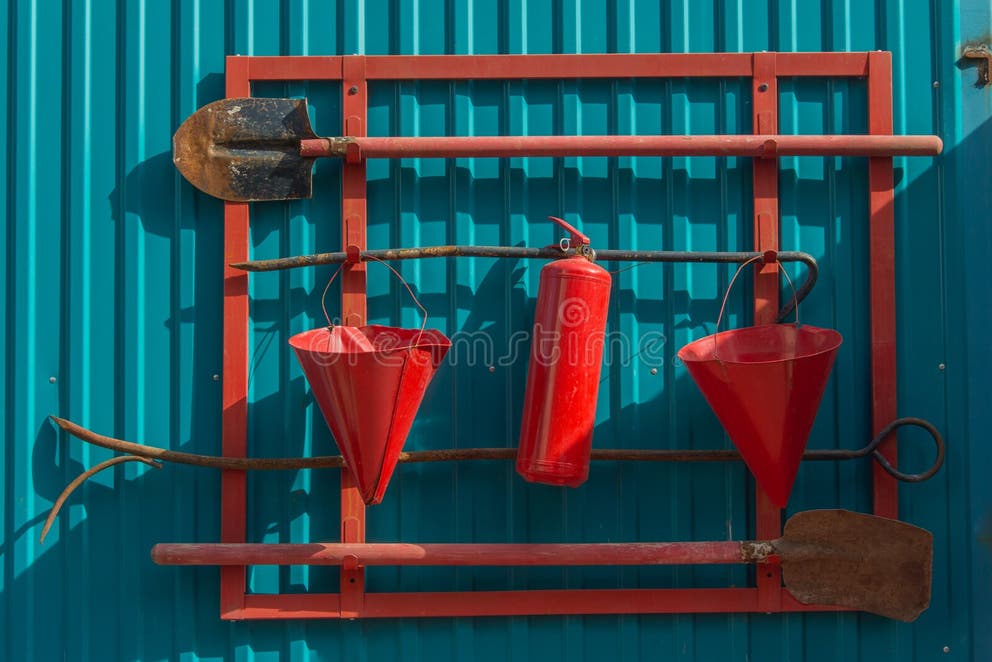 Fire Shield on the Construction Site. the Intrument is Painted Red ...