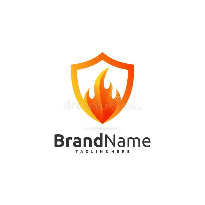 Fire Protection Vector Logo, Shield Fire Logo Stock Vector ...