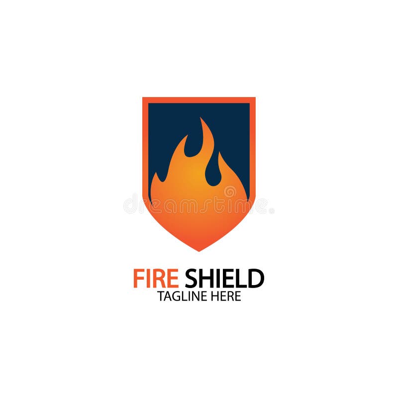 Fire Shield Logo Design Element. Fire Warning Sign Shield Stock Vector ...