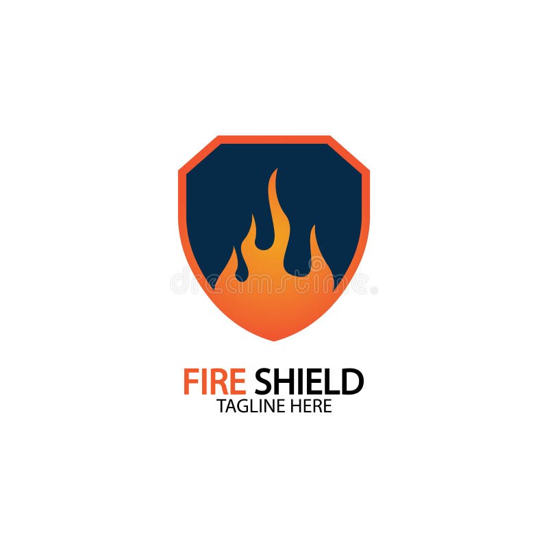 Fire Shield Logo Design Element. Fire Warning Sign Shield Stock Vector ...