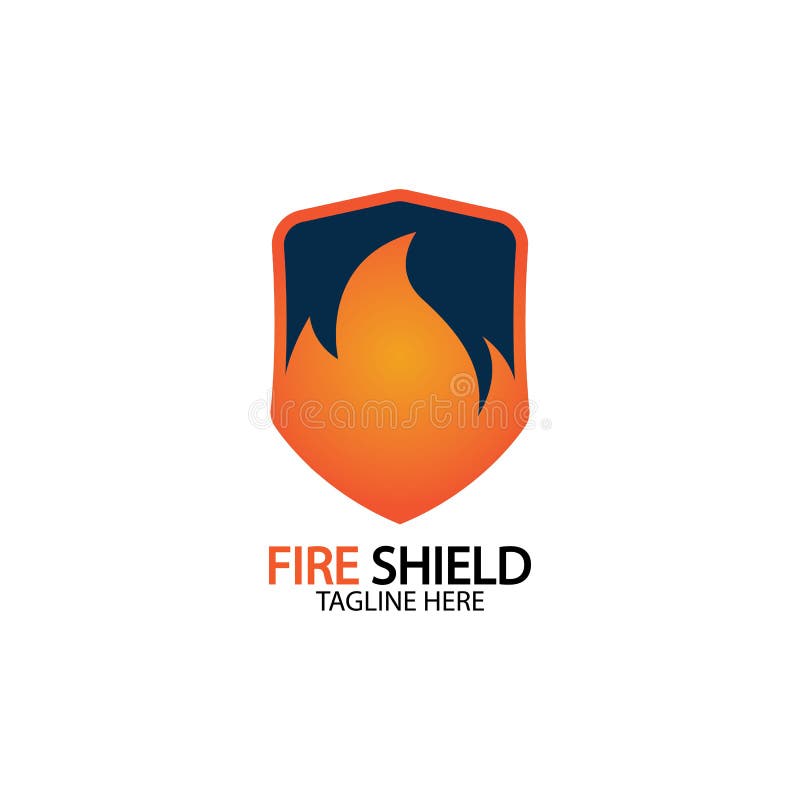 Fire Shield Logo Design Element. Fire Warning Sign Shield Stock Vector ...