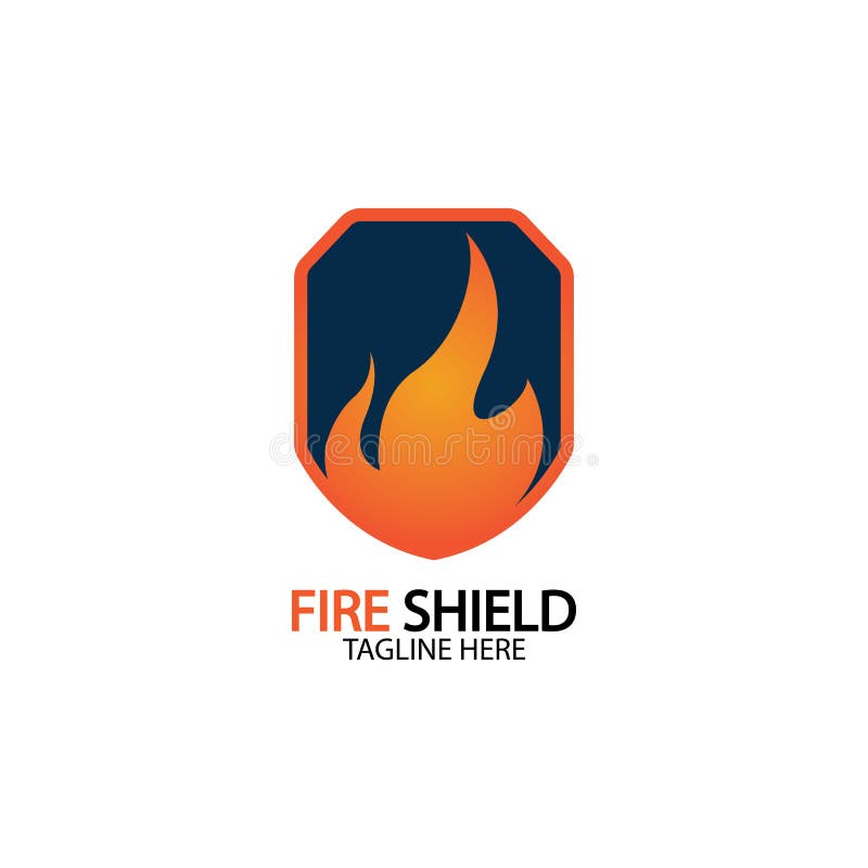 Fire Shield Logo Design Element. Fire Warning Sign Shield Stock Vector ...