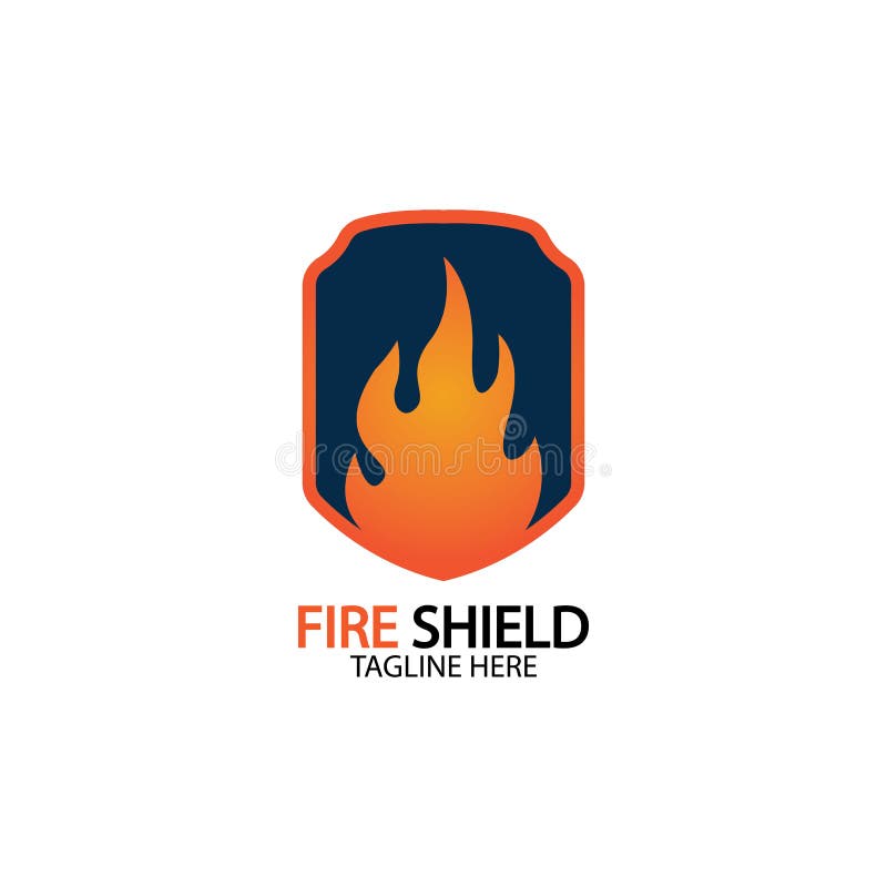 Fire Shield Logo Design Element. Fire Warning Sign Shield Stock Vector ...