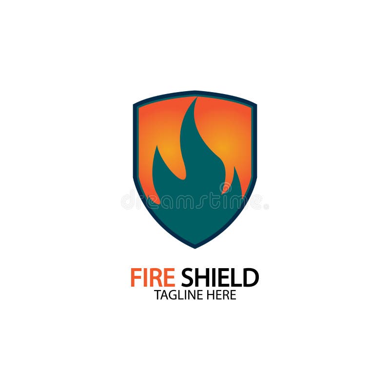 Fire Shield Logo Design Element. Fire Warning Sign Shield Stock Vector ...