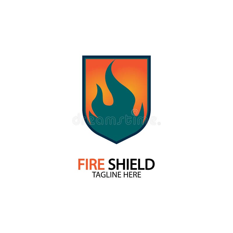 Fire Shield Logo Design Element. Fire Warning Sign Shield Stock Vector ...