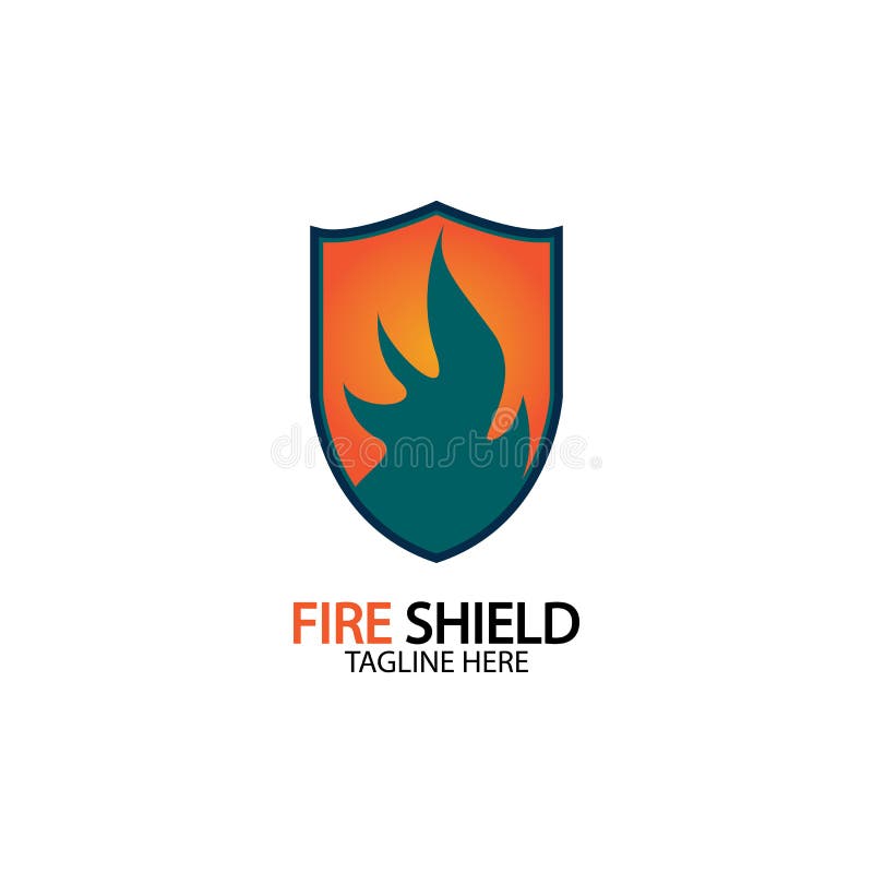 Fire Shield Logo Design Element. Fire Warning Sign Shield Stock Vector ...