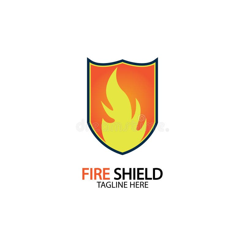 Fire Shield Logo Design Element. Fire Warning Sign Shield Stock Vector ...