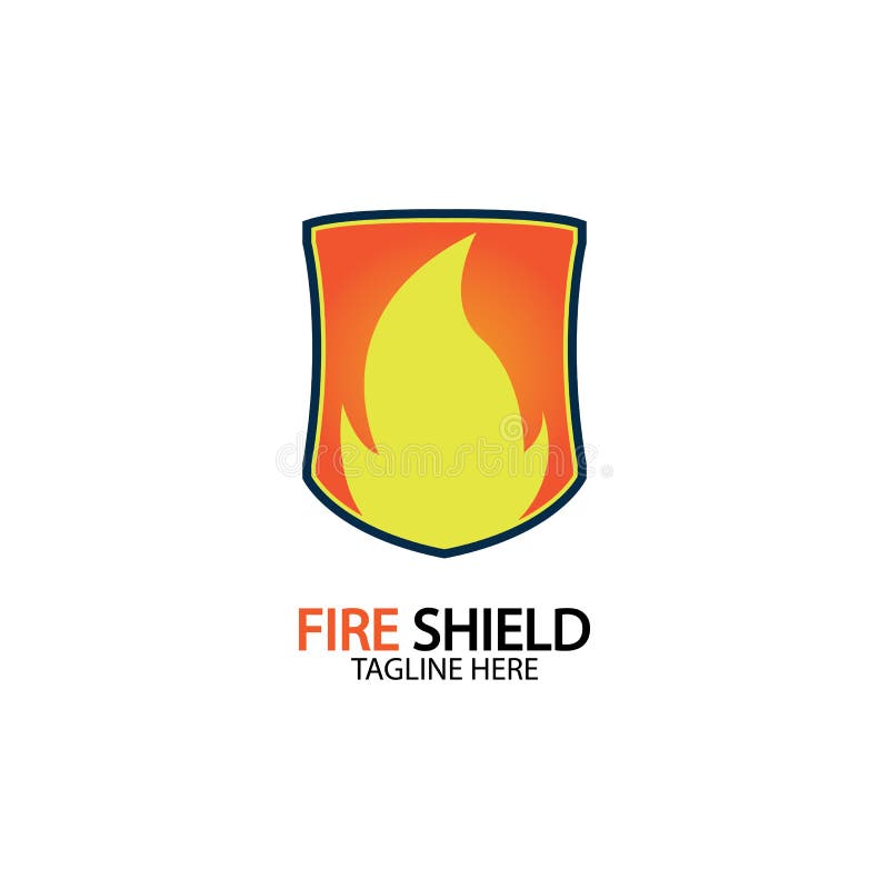 Fire Shield Logo Design Element. Fire Warning Sign Shield Stock Vector ...