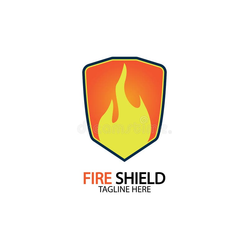 Fire Shield Logo Design Element. Fire Warning Sign Shield Stock Vector ...