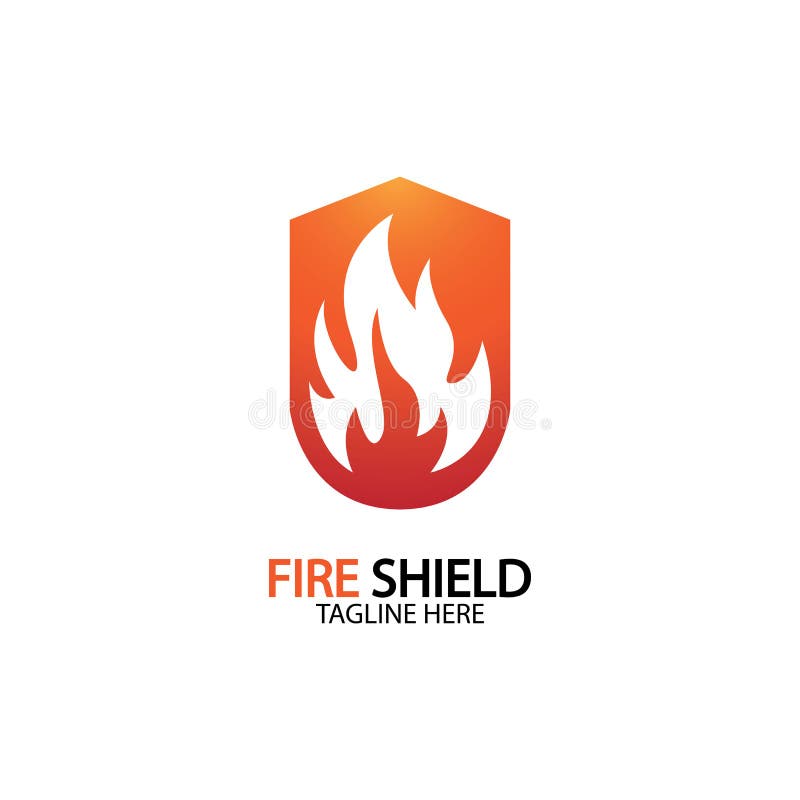 Fire Shield Logo Design Element. Fire Warning Sign Shield Stock Vector ...