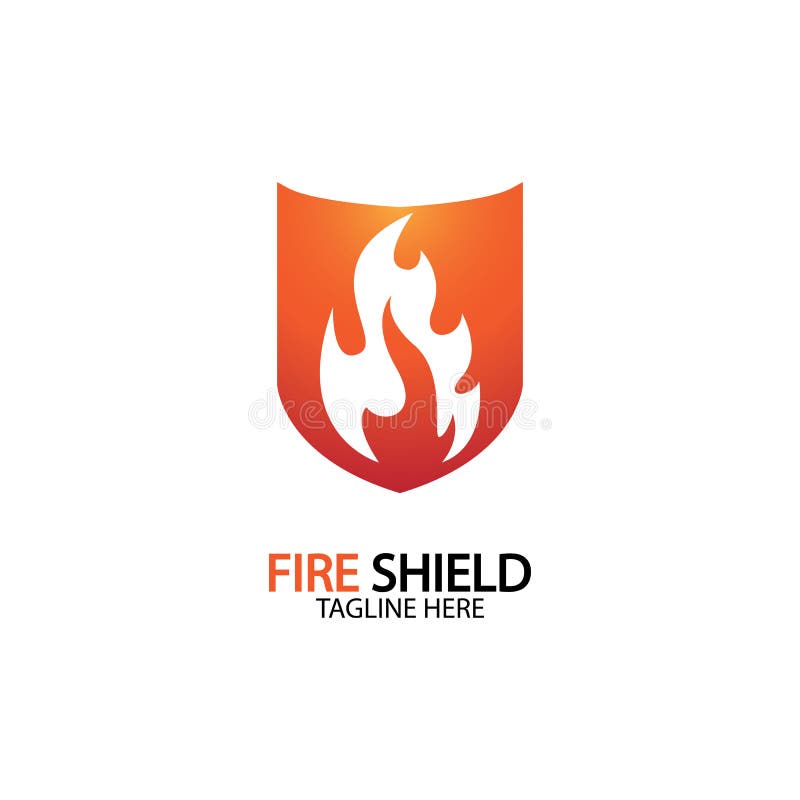 Fire Shield Logo Design Element. Fire Warning Sign Shield Stock Vector ...