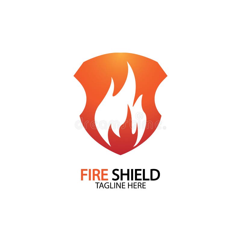 Fire Shield Logo Design Element. Fire Warning Sign Shield Stock Vector ...