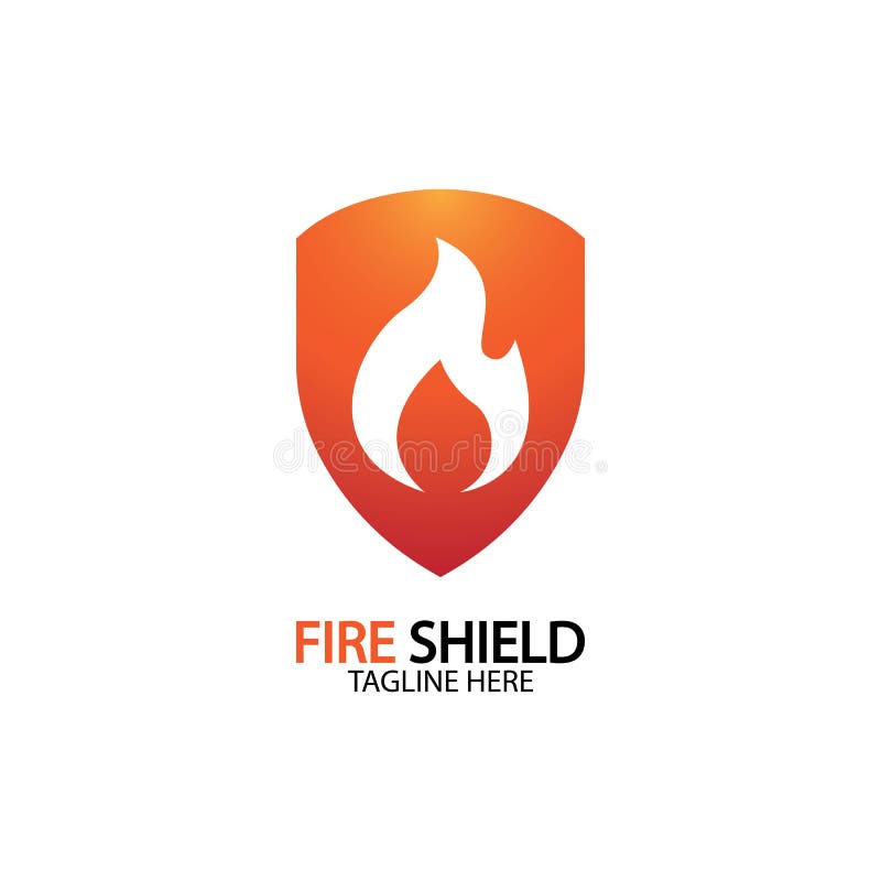 Fire Shield Logo Design Element. Fire Warning Sign Shield Stock Vector ...