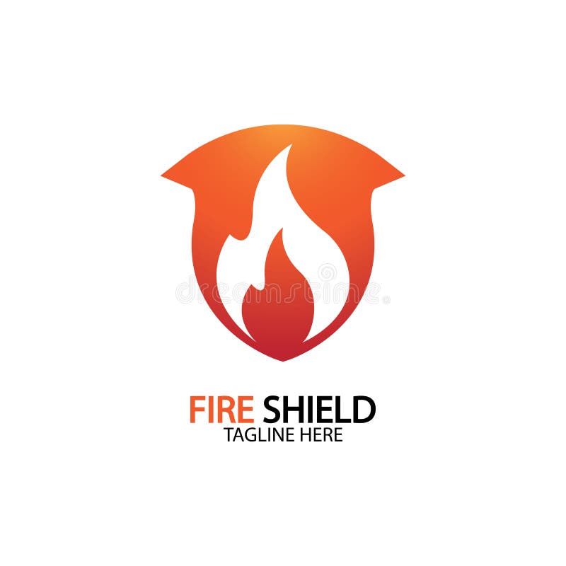 Fire Shield Logo Design Element. Fire Warning Sign Shield Stock Vector ...