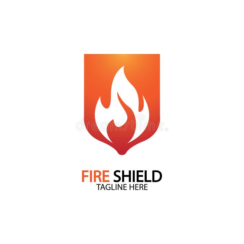 Fire Shield Logo Design Element. Fire Warning Sign Shield Stock Vector ...