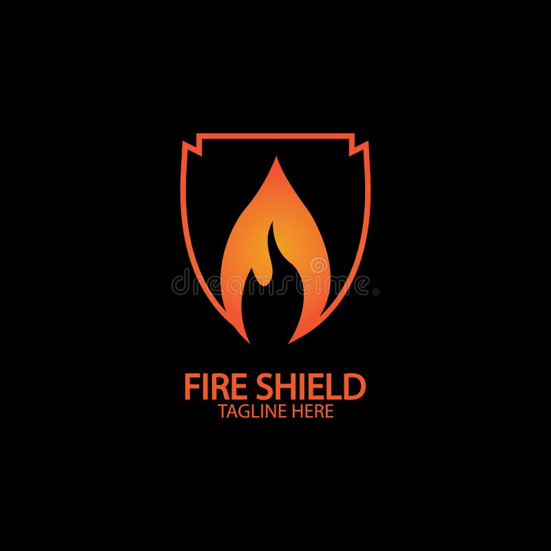 Fire Shield Logo Design Element. Fire Warning Sign Shield Stock Vector ...