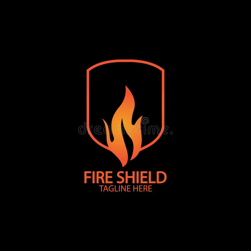 Fire Shield Logo Design Element. Fire Warning Sign Shield Stock Vector ...