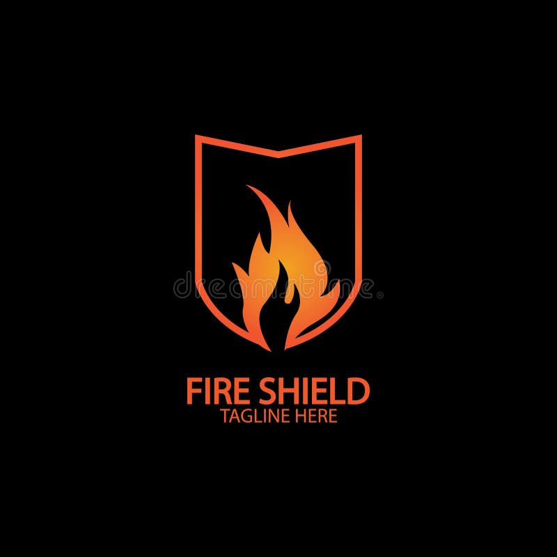 Fire Shield Logo Design Element. Fire Warning Sign Shield Stock Vector ...