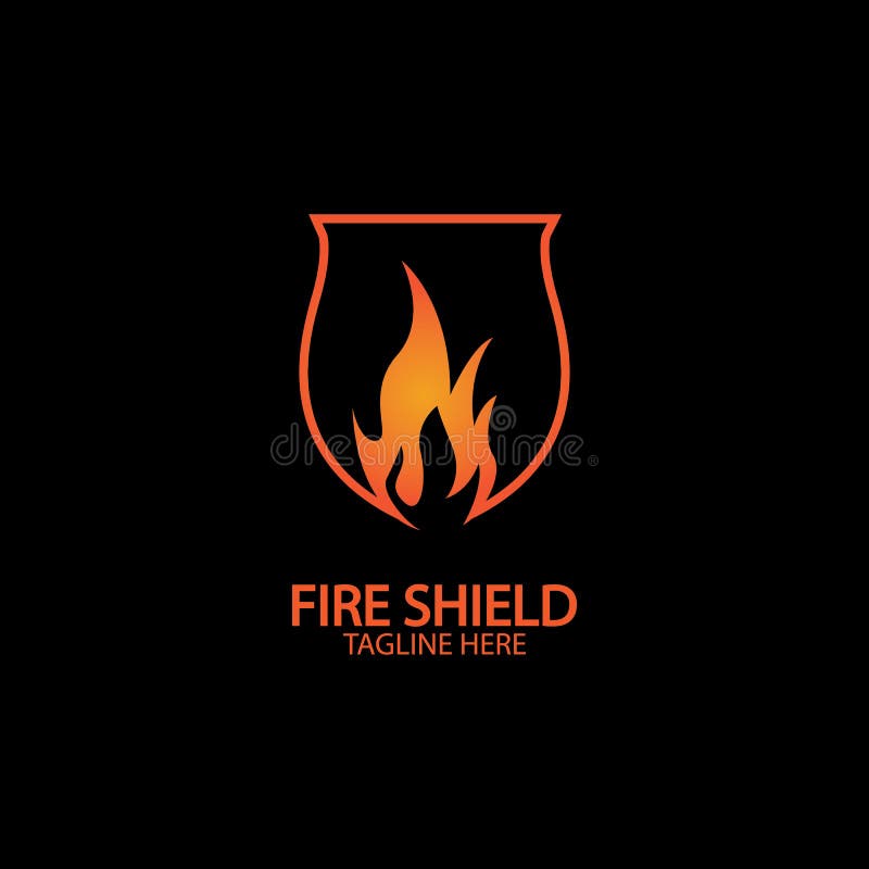 Fire Shield Logo Design Element. Fire Warning Sign Shield Stock Vector ...