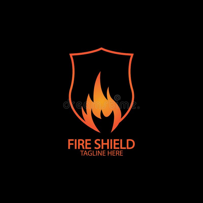 Fire Shield Logo Design Element. Fire Warning Sign Shield Stock Vector ...
