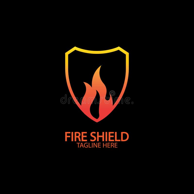 Fire Shield Logo Design Element. Fire Warning Sign Shield Stock Vector ...