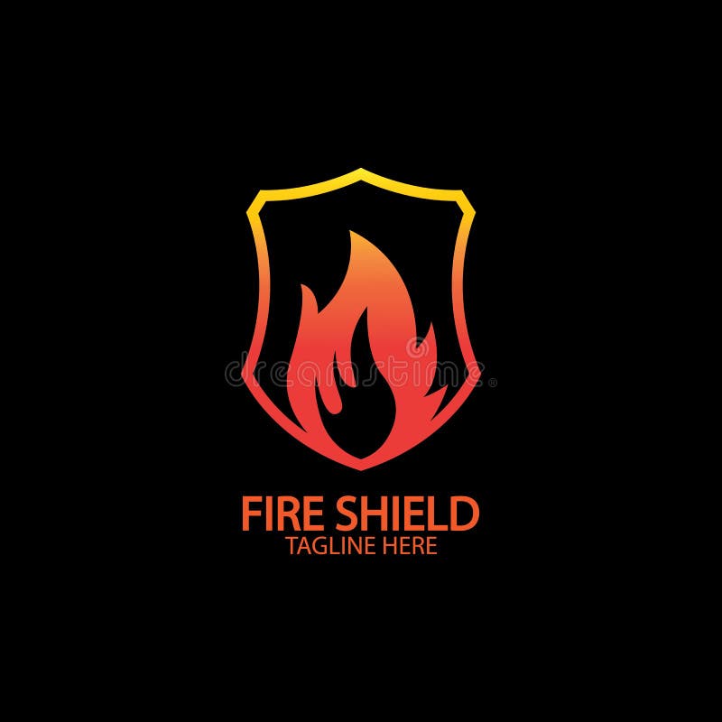 Fire Shield Logo Design Element. Fire Warning Sign Shield Stock Vector ...