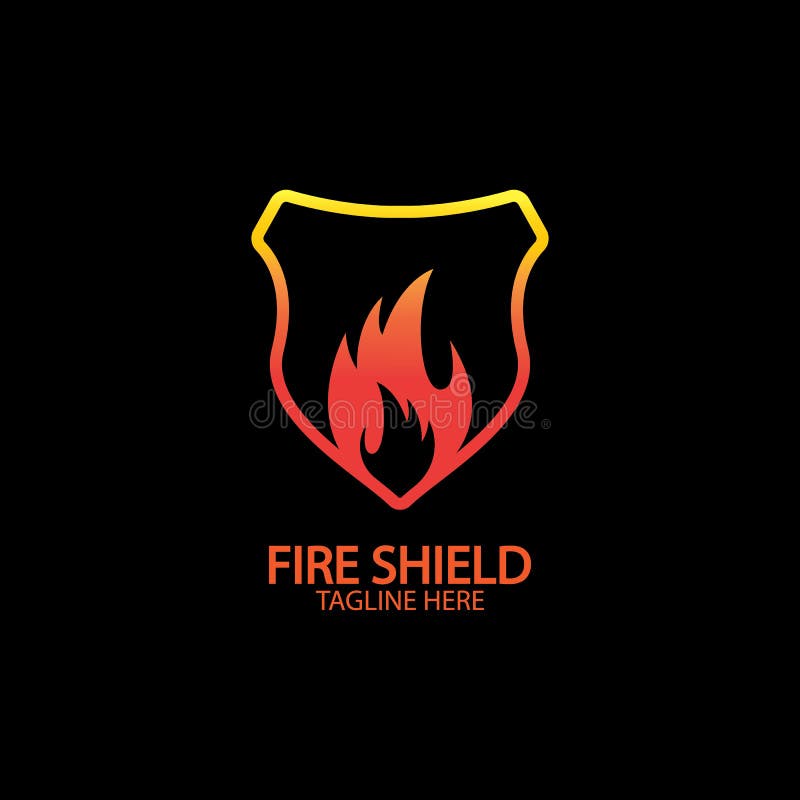 Fire Shield Logo Design Element. Fire Warning Sign Shield Stock Vector ...