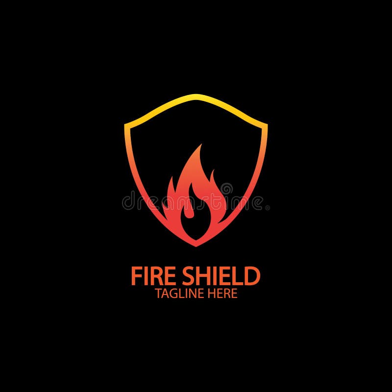 Fire Shield Logo Design Element. Fire Warning Sign Shield Stock Vector ...