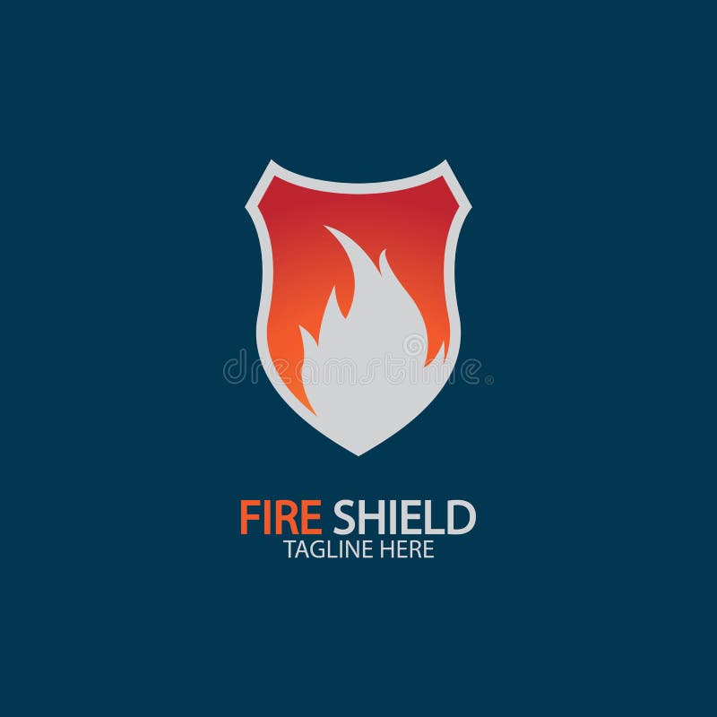Fire Shield Logo Design Element. Fire Warning Sign Shield Stock Vector ...
