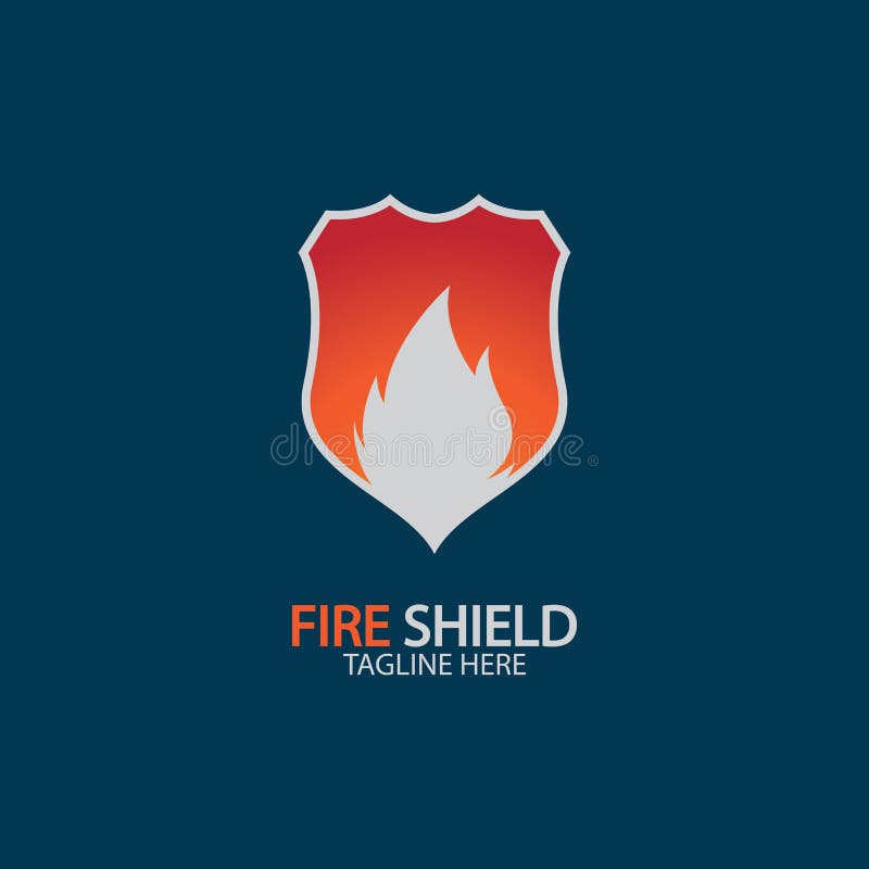 Fire Shield Logo Design Element. Fire Warning Sign Shield Stock Vector ...